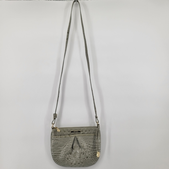 Brahmin | Bags | Brahmin Gray Crocodile Embossed Crossbody Bag ...